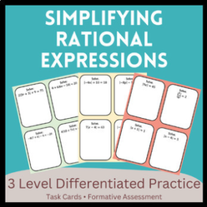 Rational Functions Task Cards - Mathy Mrs. J